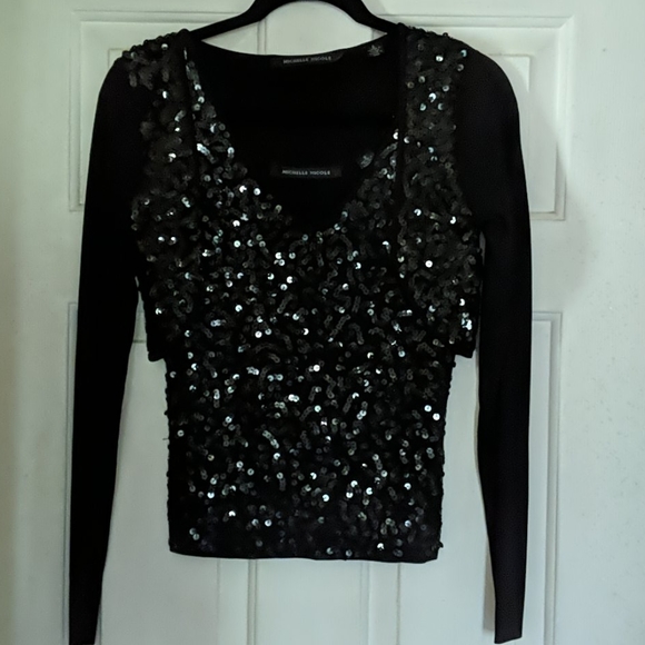 Michelle Nicole | Sweaters | Black Sequin Bolero And Shell Set Small ...